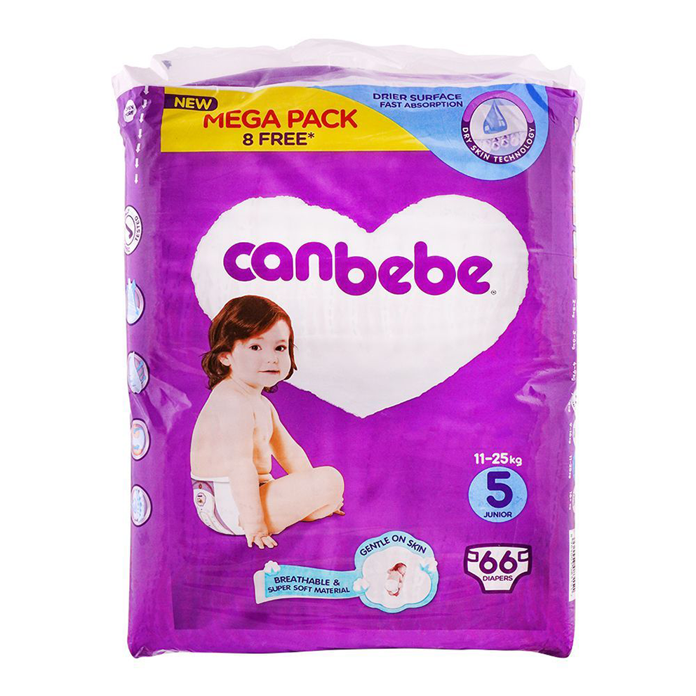Canbebe Baby Diaper Junior-5, 11-25kg, Mega Pack 66-Pack – Shahalami.pk