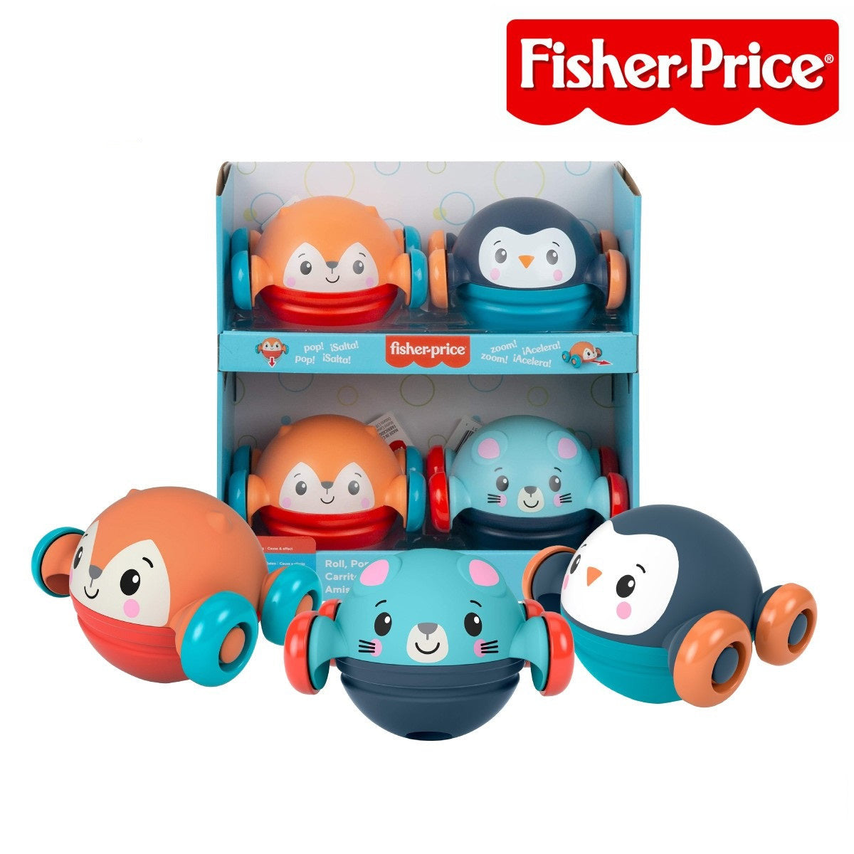 Fisher Price Roll Pop & Zoom Friends Toy Vehicle Animals – Shahalami.pk