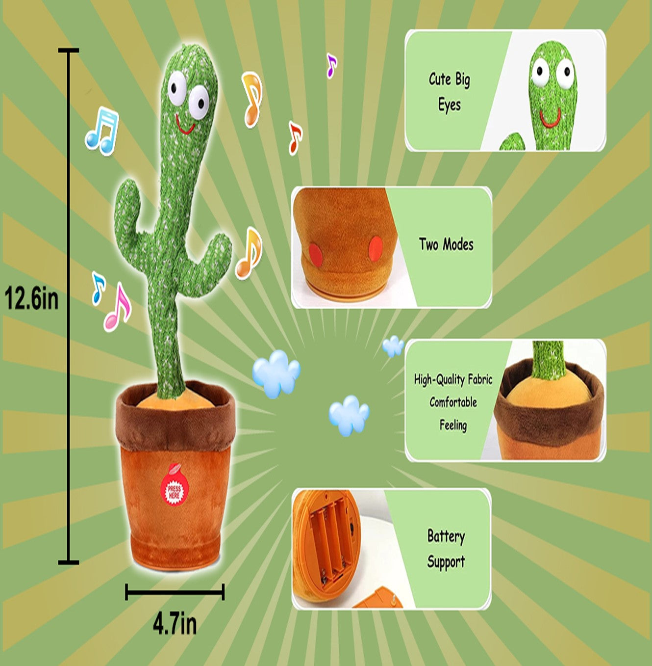 Dancing & Singing Repeat Your Words Cactus Toy – Shahalami.pk