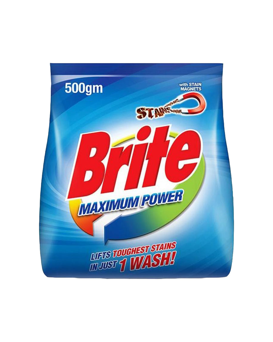 Brite Maximum Power Detergent Powder 500g – Shahalami.pk
