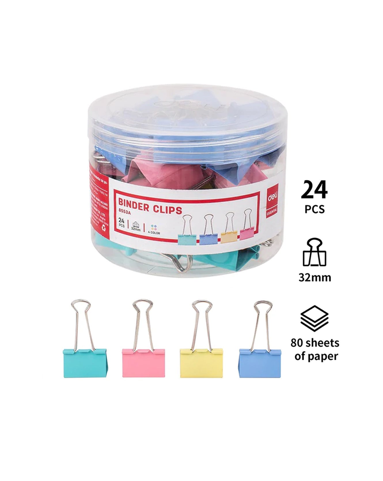 Deli Binder Clips E8553A (24PCS Box) – Shahalami.pk