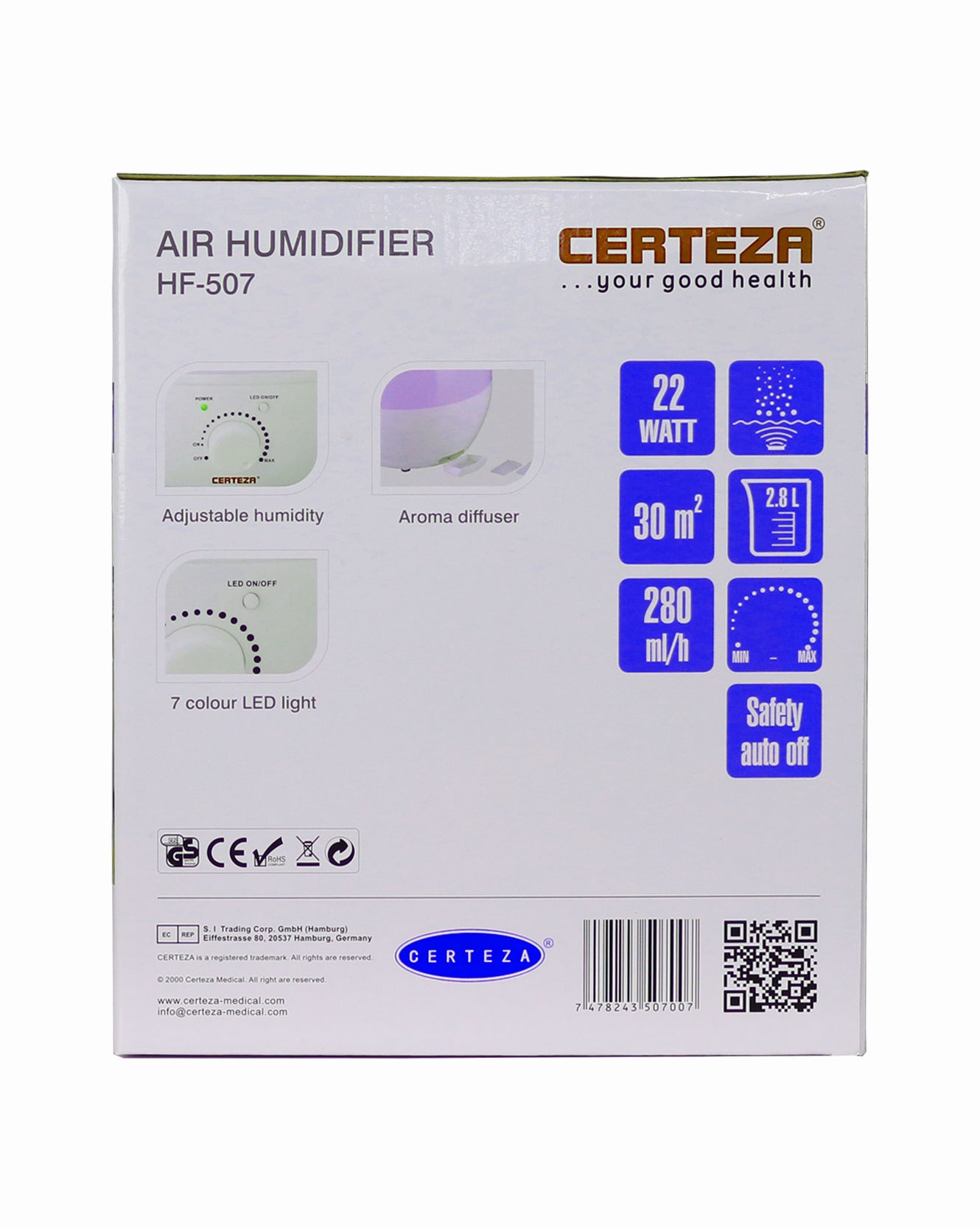 Certeza Air Humidifier (HF-507) – Shahalami.pk