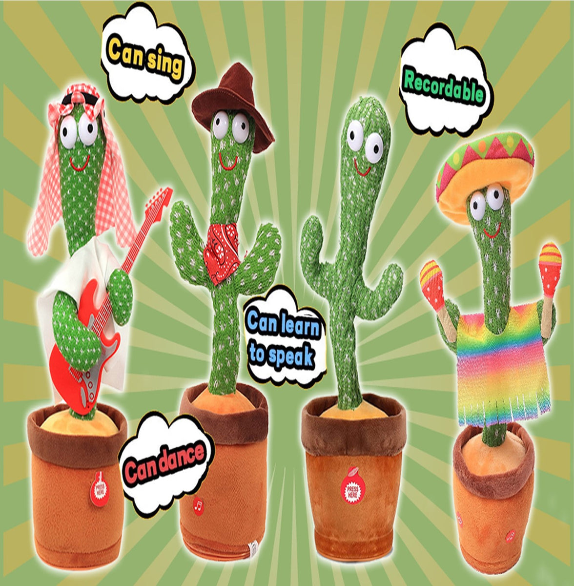 Dancing & Singing Repeat Your Words Cactus Toy – Shahalami.pk